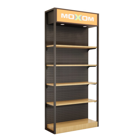 Customized Single Side Shelving Wooden Shelves Gondola Shelving Grocery ...