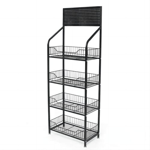 Multi Layers Supermarket Floor Standing Metal Display Rack Retail ...